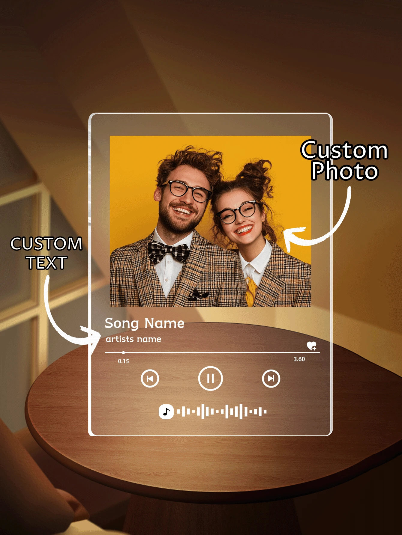 1pc Custom Spotify Plaque, Custom Couple Picture Plaque, Personalized ...