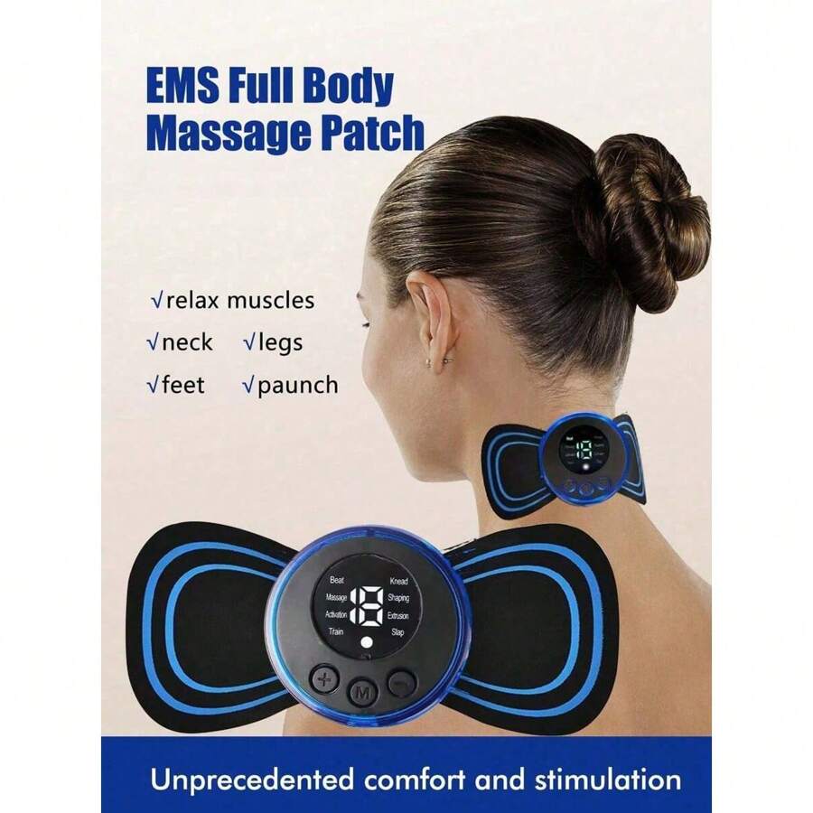 Cervical Pulse Massage Patch EMS Portable Electric Mini Massage Device ...