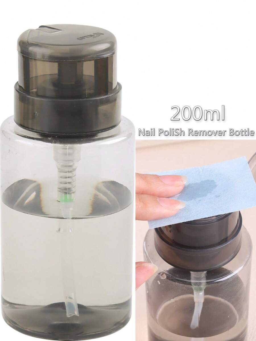 200ML Black Nail Acetone Pump Dispenser Push Down Pump Dispenser Empty ...