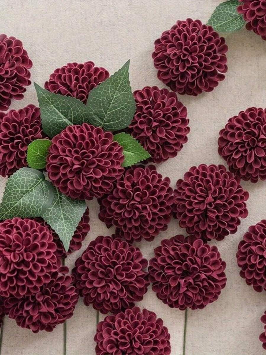 25PCS Artificial Dahlia Flowers Real Looking Lilac Foam Fake Roses With ...