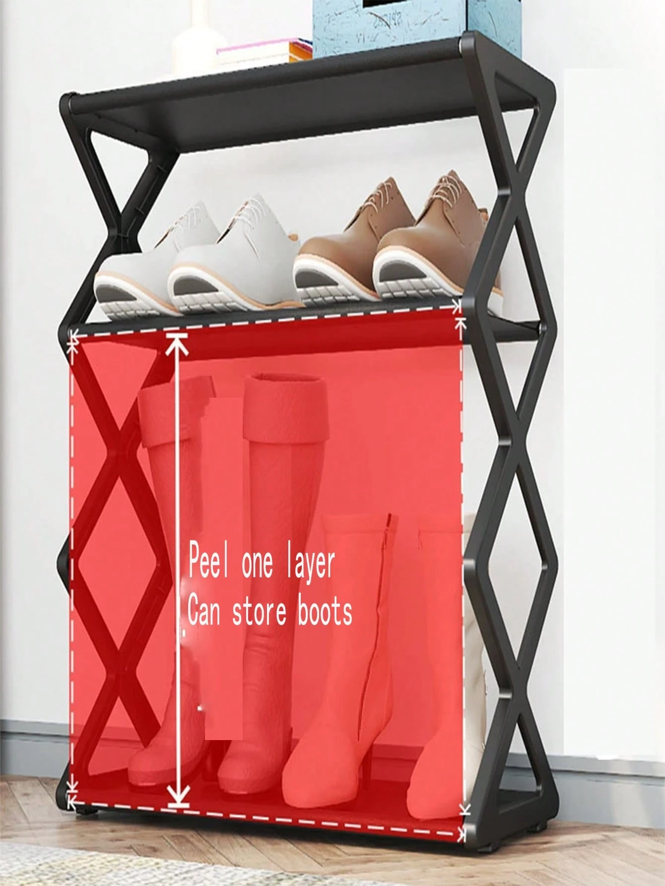 Creative X Type Dustproof Shoe Rack Steel Pipe Shoe Rack Simple ...