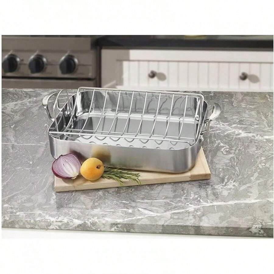 Multiclad Pro Triple Ply Stainless Cookware 16-Inch Roasting Pan ...