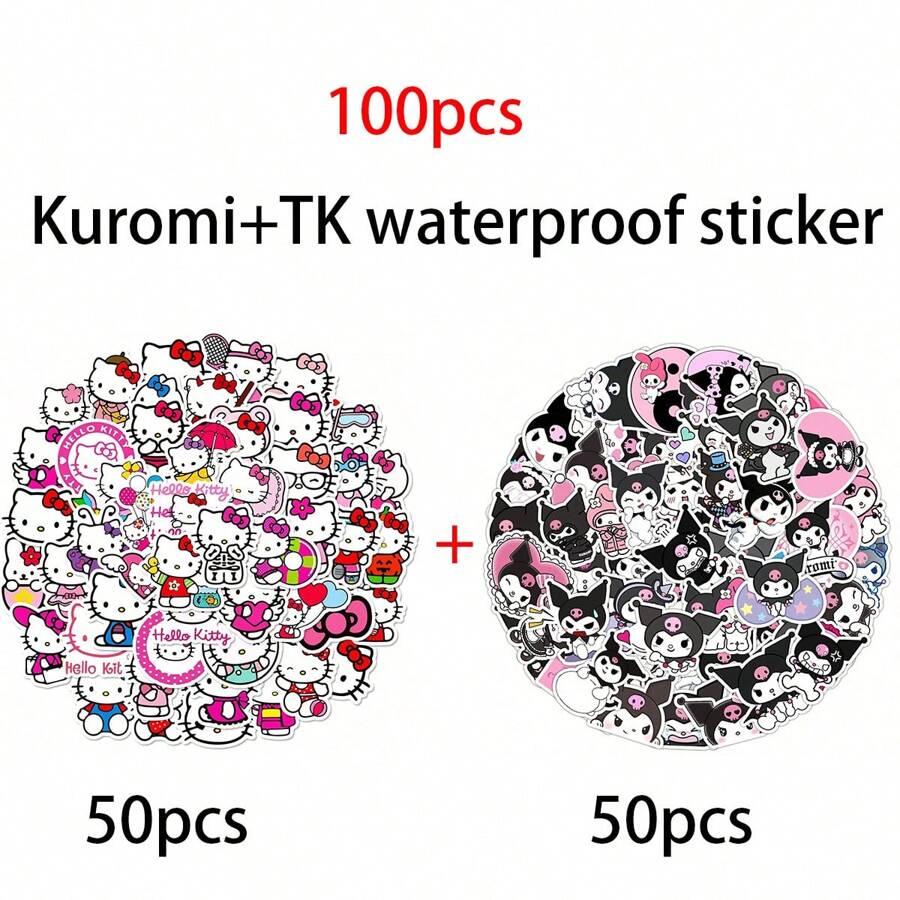 Sanrio 100pcs Sanrio Funny Hello Kitty Anime Stickers Sanrio Decals DIY ...