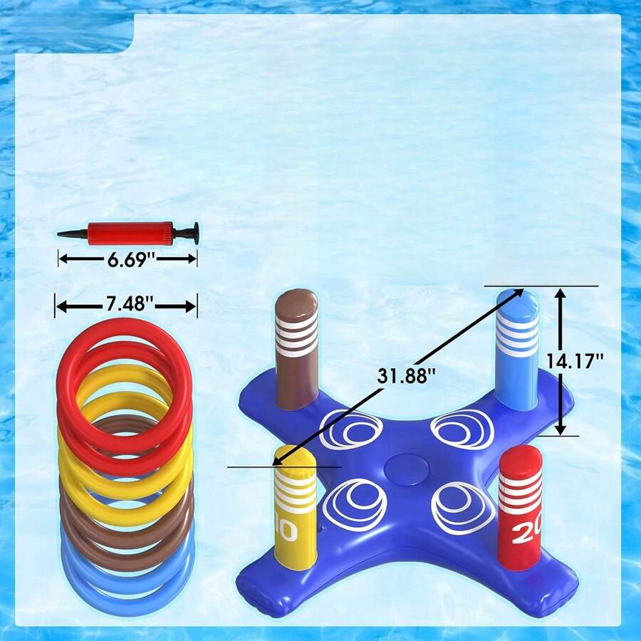 Swimming Pool Floating Game Set - Inflatable Cross Ring Throwing Game ...
