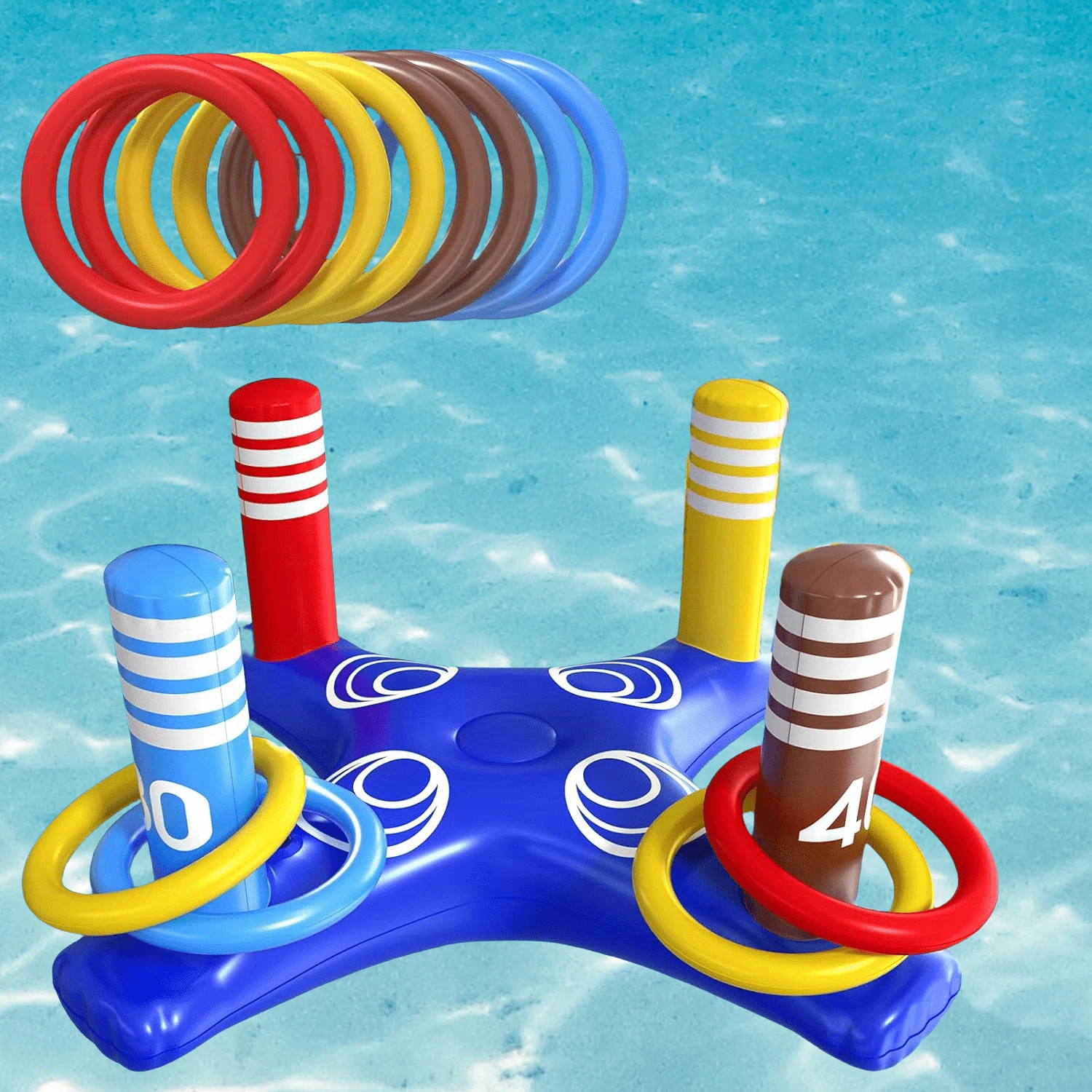 Swimming Pool Floating Game Set - Inflatable Cross Ring Throwing Game ...