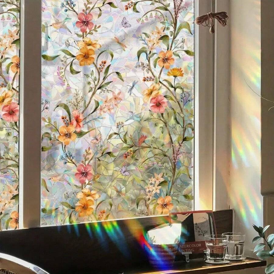 100cm*40cm Colorful Glass Window Film, Window Privacy Film, Rainbow ...