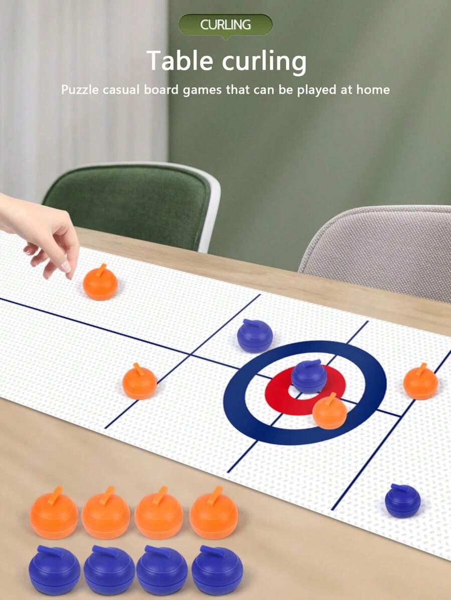 Tabletop Curling Game Set-Fun Board Game, Portable Indoor Table Sport ...