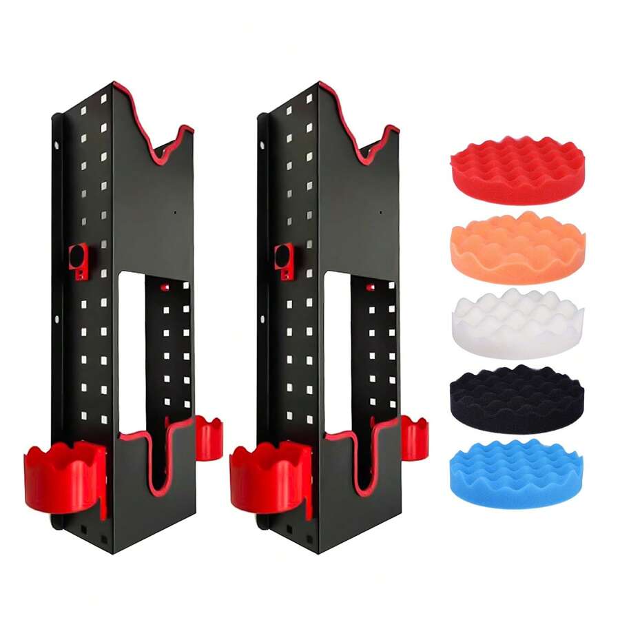 Polisher Holder Wall Mount 2 Pcs, Polishing Machine Rack With 5 ...