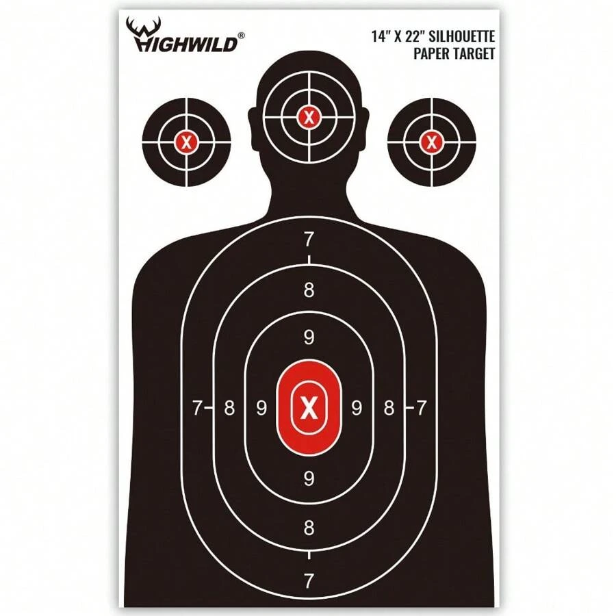 Shooting Range Silhouette Paper Target 50 Pack-14X22 For Handguns ...