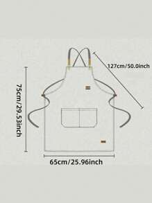 Thick Canvas Apron, Waterproof, For Kitchen, Cafe, Bubble Tea Shop ...