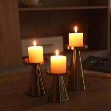 Gold, Metal Column Candle Holder Modern Iron Column Candle Holder ...