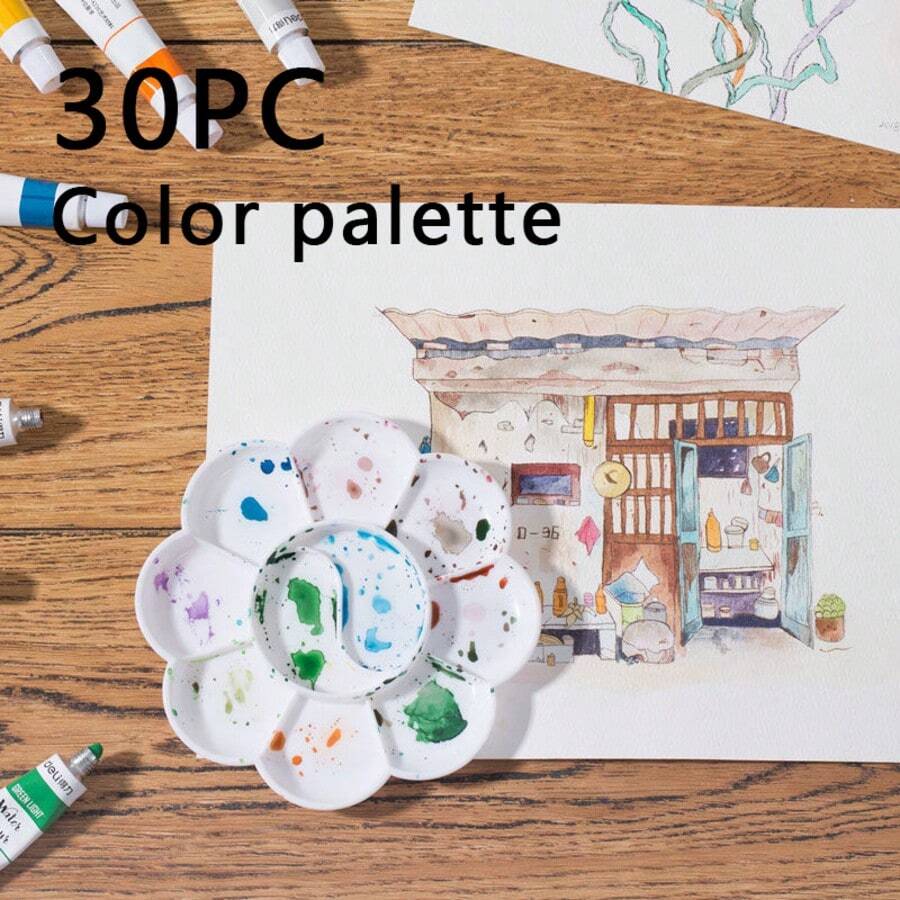 30pcs Mini Disposable Paint Palette For Watercolor Painting & Mixed ...