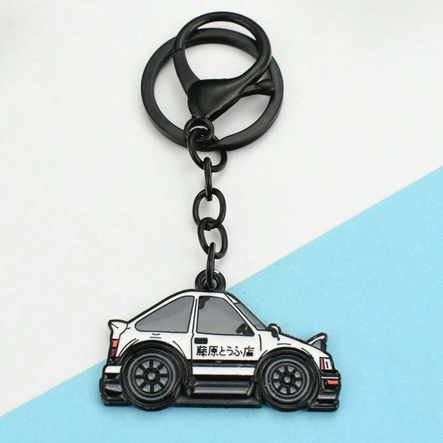 1pc Black AE86 Car Keychain, Retro Japanese Anime Metal Mini Car Model ...