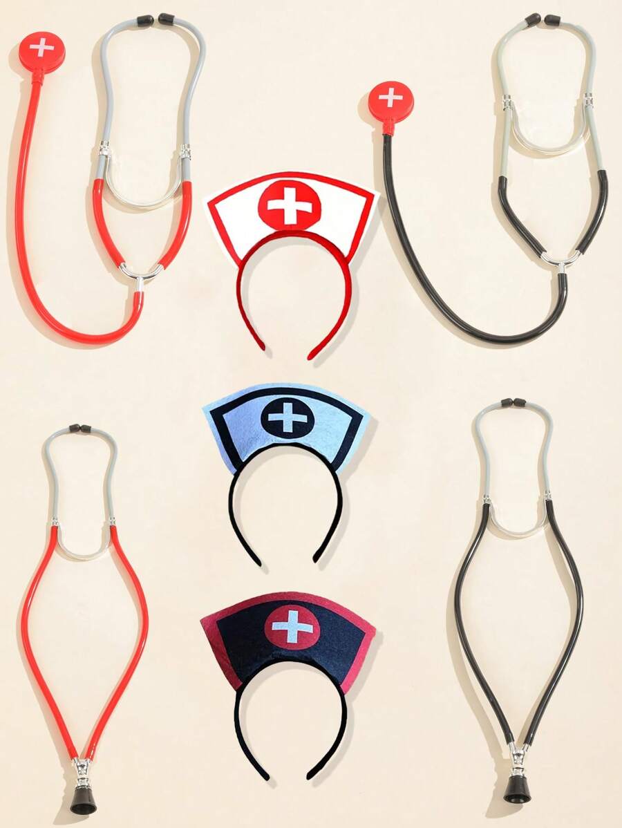 2pcs/Set Halloween Colorful Plastic Stethoscope Women Nurse Doctor ...