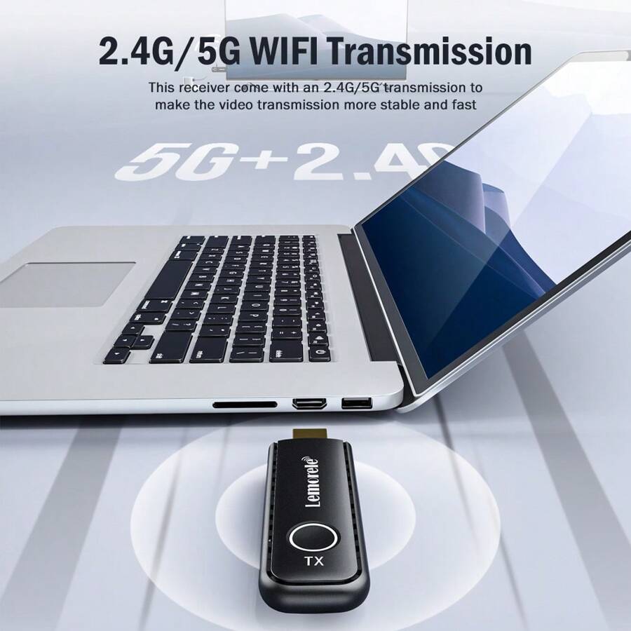 Lemorele 50M Wireless HDMI Transmitter Receiver 1080P Display Dongle ...
