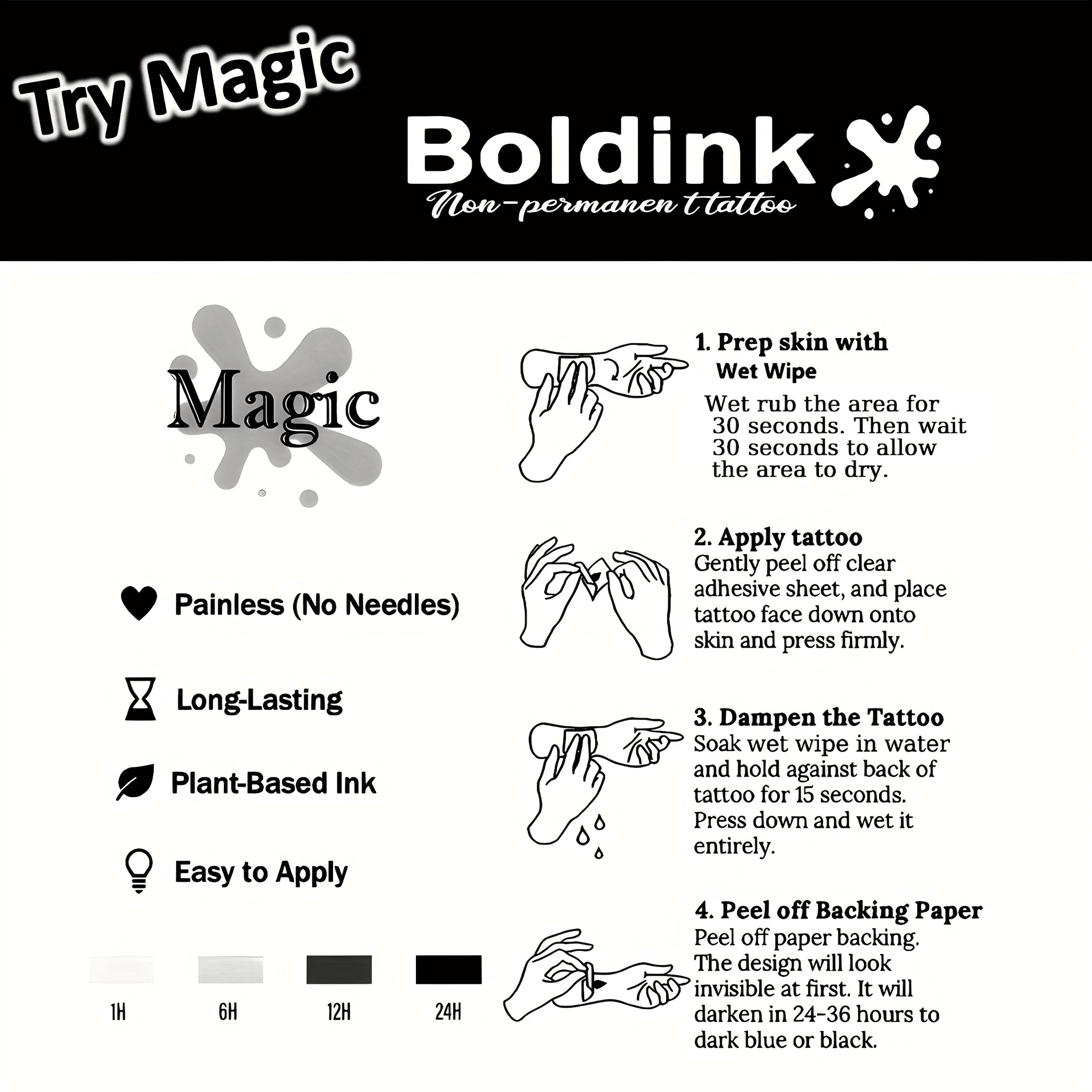 Boldink Bold Ink Non-Permanent Tattoo - Small Angel Baby Cupid, Fate ...