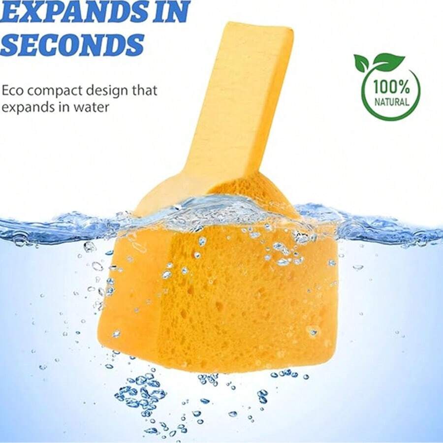 6 Pack Natural Cellulose Pop Up Sponges Compressed Sponges Non-Scratch ...