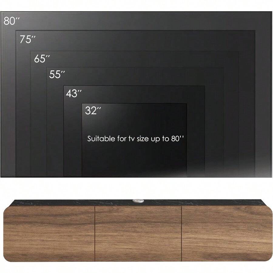 Atelier Mobili Floating TV Stand Floating Entertainment Center Modern ...