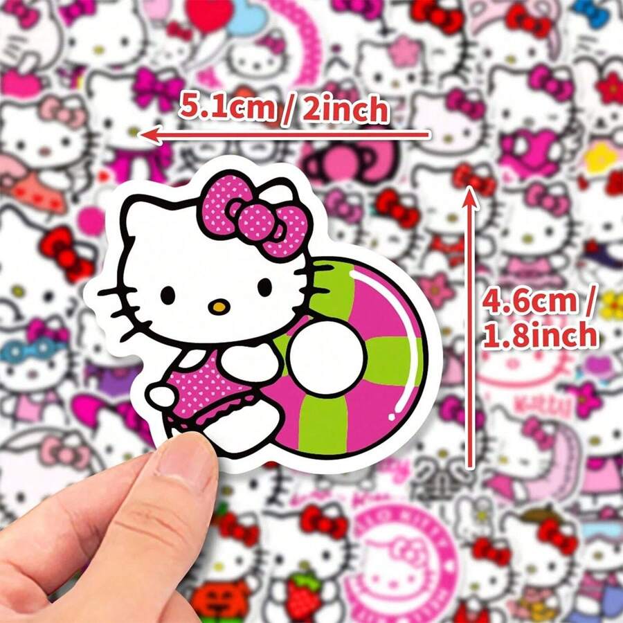 Sanrio 100pcs Sanrio Funny Hello Kitty Anime Stickers Sanrio Decals DIY ...