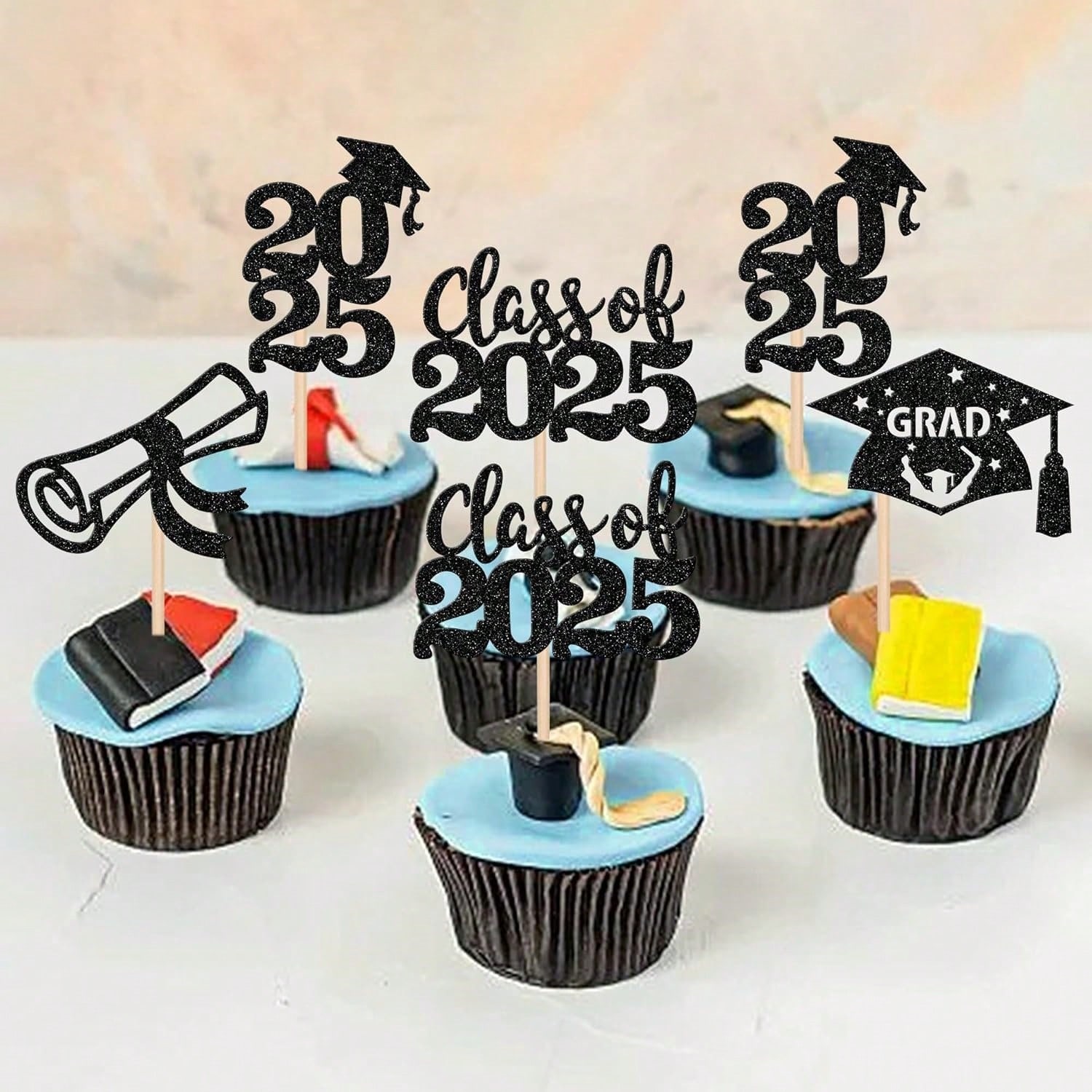 12 PIEZAS Decoraciones para Cupcakes Graduación 2025 con toppers de ...