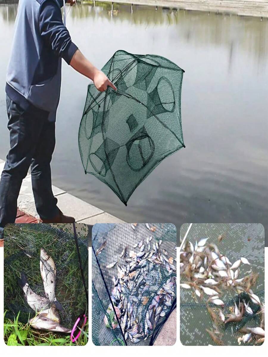 Fishing Trap Net Portable Folded Fishing Bait Trap Shrimp Minnow Crab ...