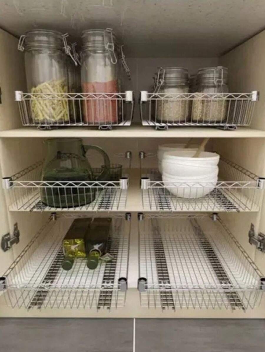 1/2 Pairs Metal 3-Fold Slide Rail, Toolbox Storage Cabinet Track, Home ...