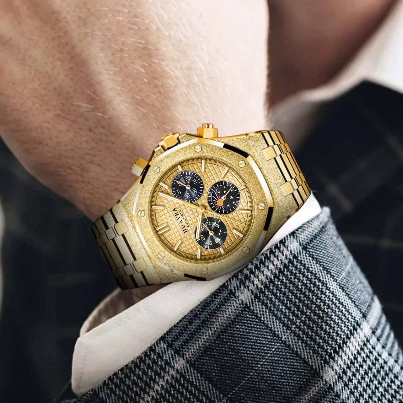 Reloj de hombre automático de lujo Pagani HUAYRA chapado en oro ...