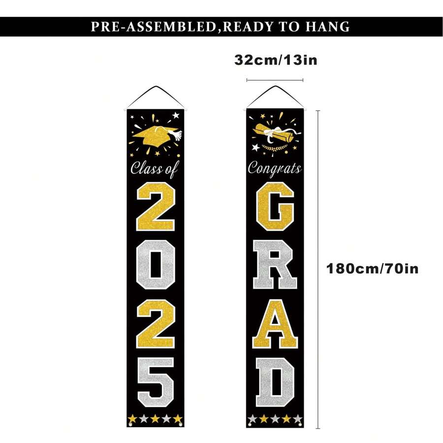 Graduation Decorations 2025, Black & Gold Graduation Party Decorations ...