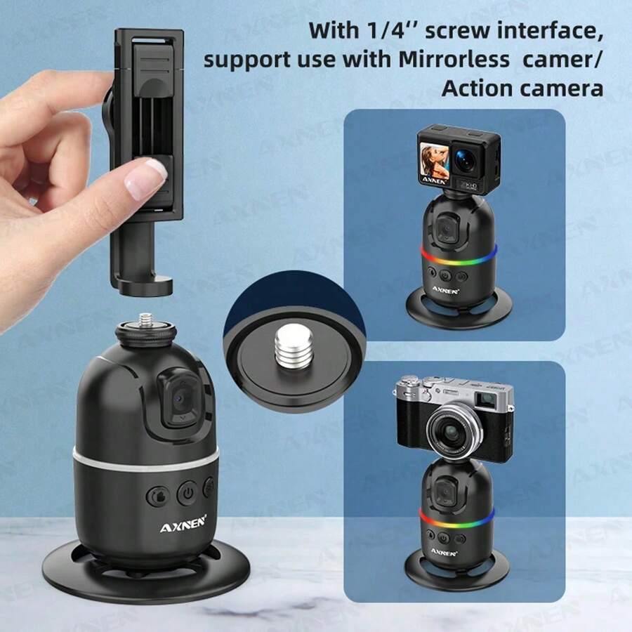 AXNEN AXNEN P03 Gimbal Mobile Phone Stabilizer AI Face Tracking 360 Rotation Desktop Follow ...