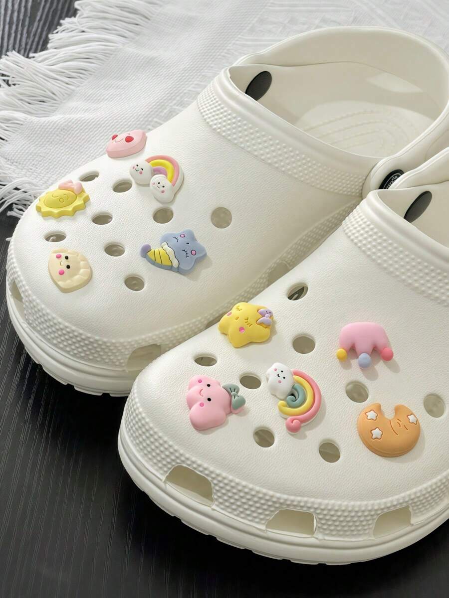 10Pcs 3D Cute Rainbow Star Shoe Charms Ocean Shoe Decorations Resin DIY ...