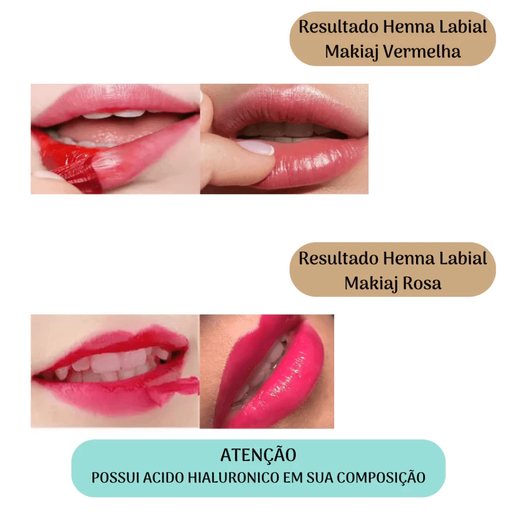 Kit C/2 Henna labial pigmentante Vermelha - Makiaj | SHEIN Brasil