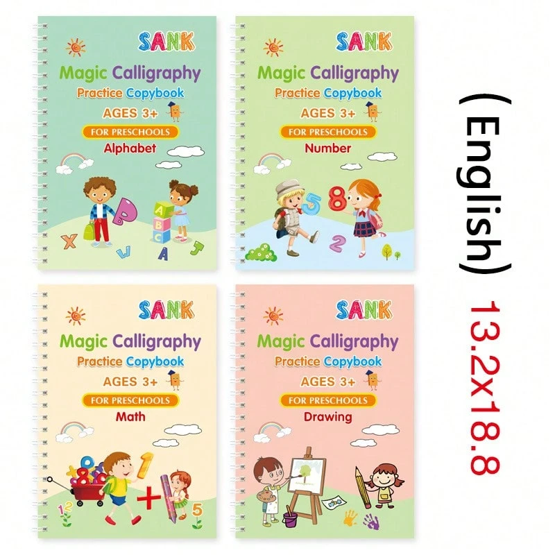 Erasable Magic Practice Book For Children - Multilingual Handwriting ...