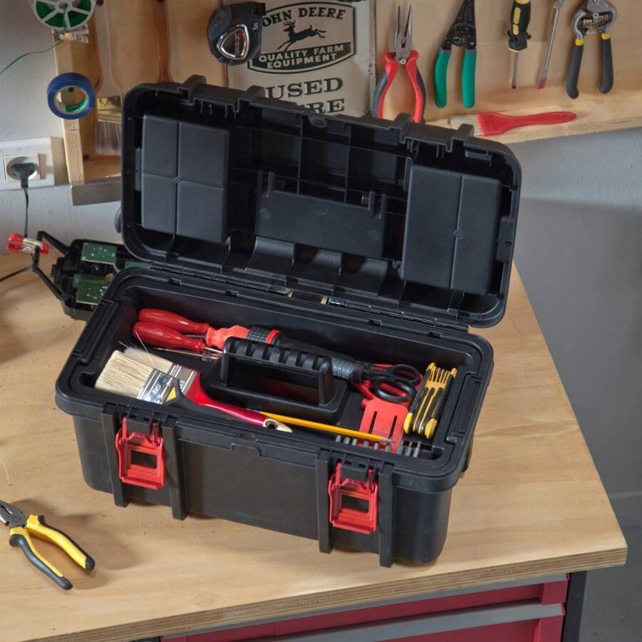 Holiday Discount Hyper Tough 16-Inch Toolbox, Tool And Hardware Storage ...