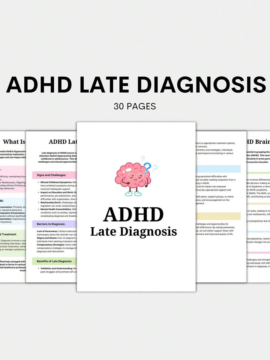 Late-Onset ADHD Diagnosis-Related Treatment Plan Template, Adult ADHD ...