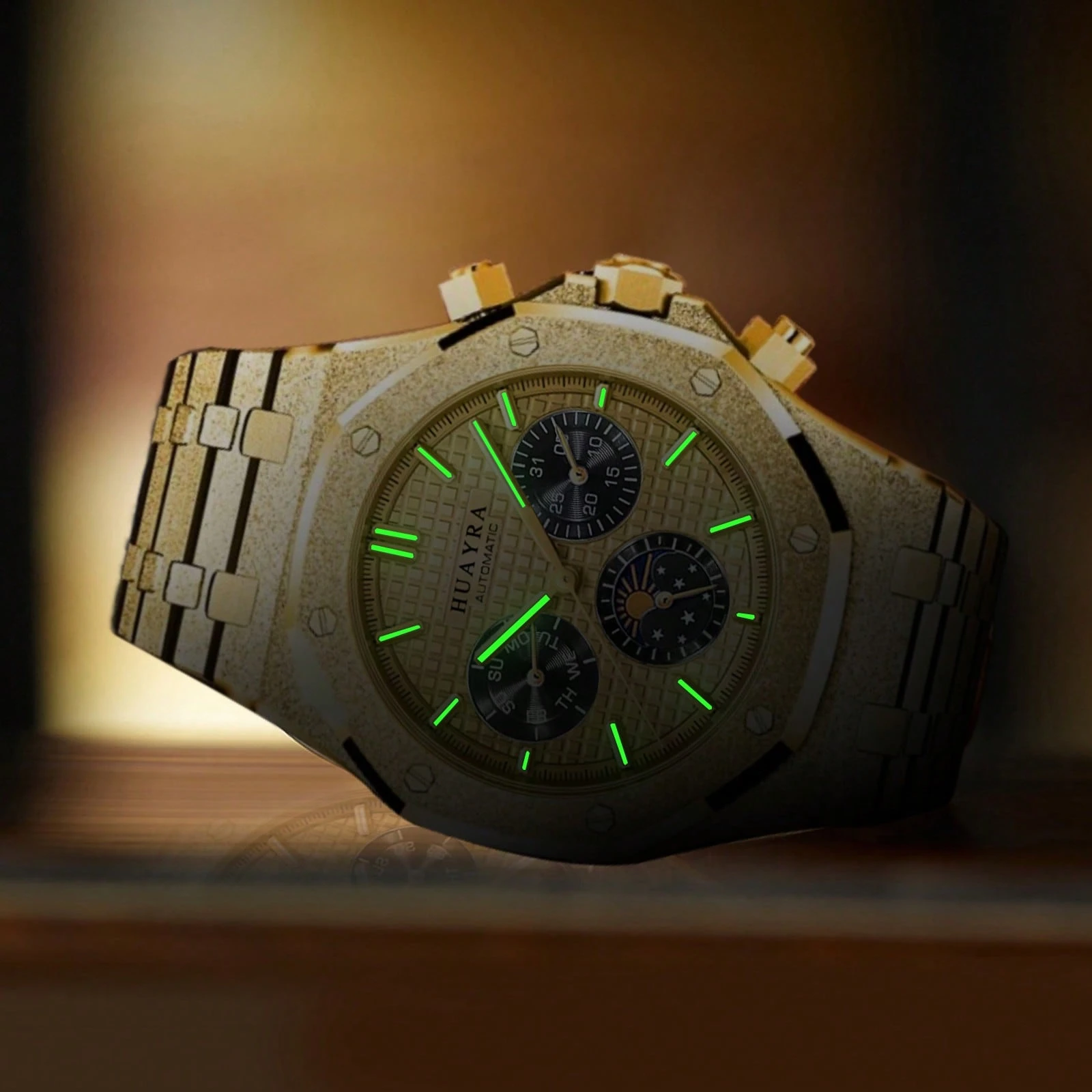 Reloj de hombre automático de lujo Pagani HUAYRA chapado en oro ...