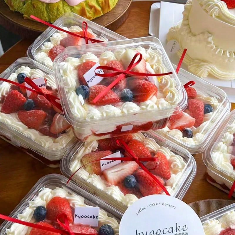 50pcs Mousse Packaging Boxes, Bread Toasts Cakes Tarts Donuts Dessert ...