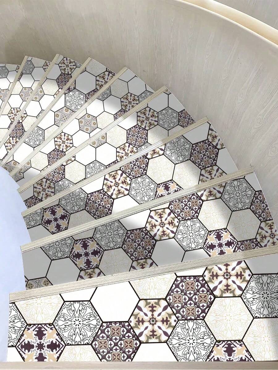 1pc Self-Adhesive Hexagon Tile Pattern Waterproof Non-Slip Floor ...