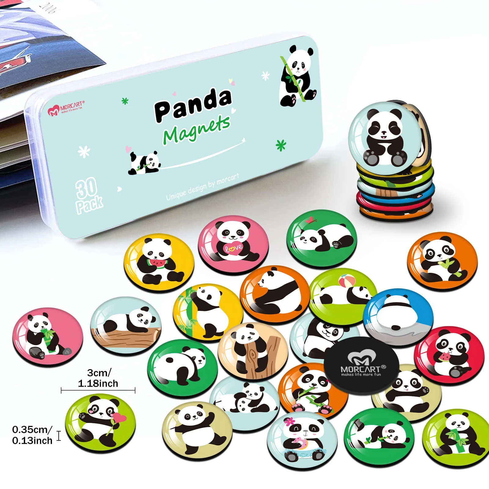 30pcs Panda Fridge Magnets, Office Magnets Suitable For Calendar ...