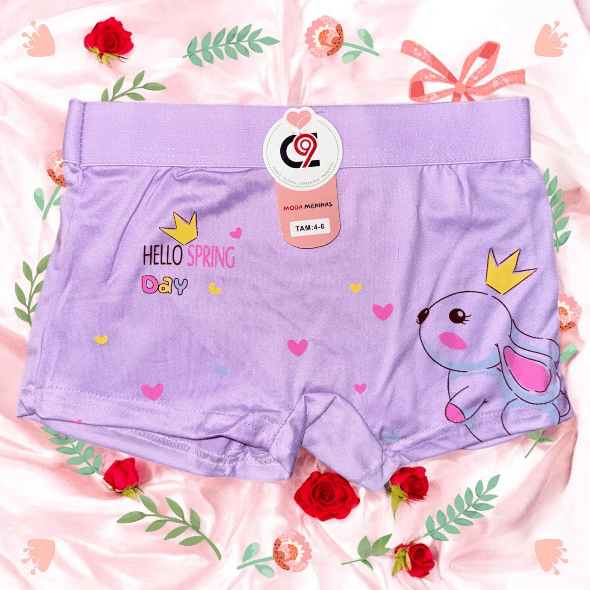 Kit com 06 Calcinha box boxer Shortinho Infantil menina Estampada Tam ...
