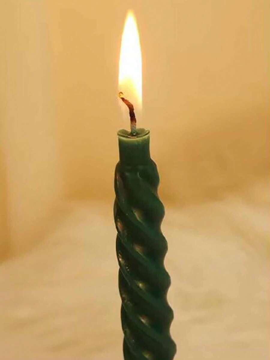 4pcs Classic European Style Long Stem Colored Twisted Candles, Romantic ...