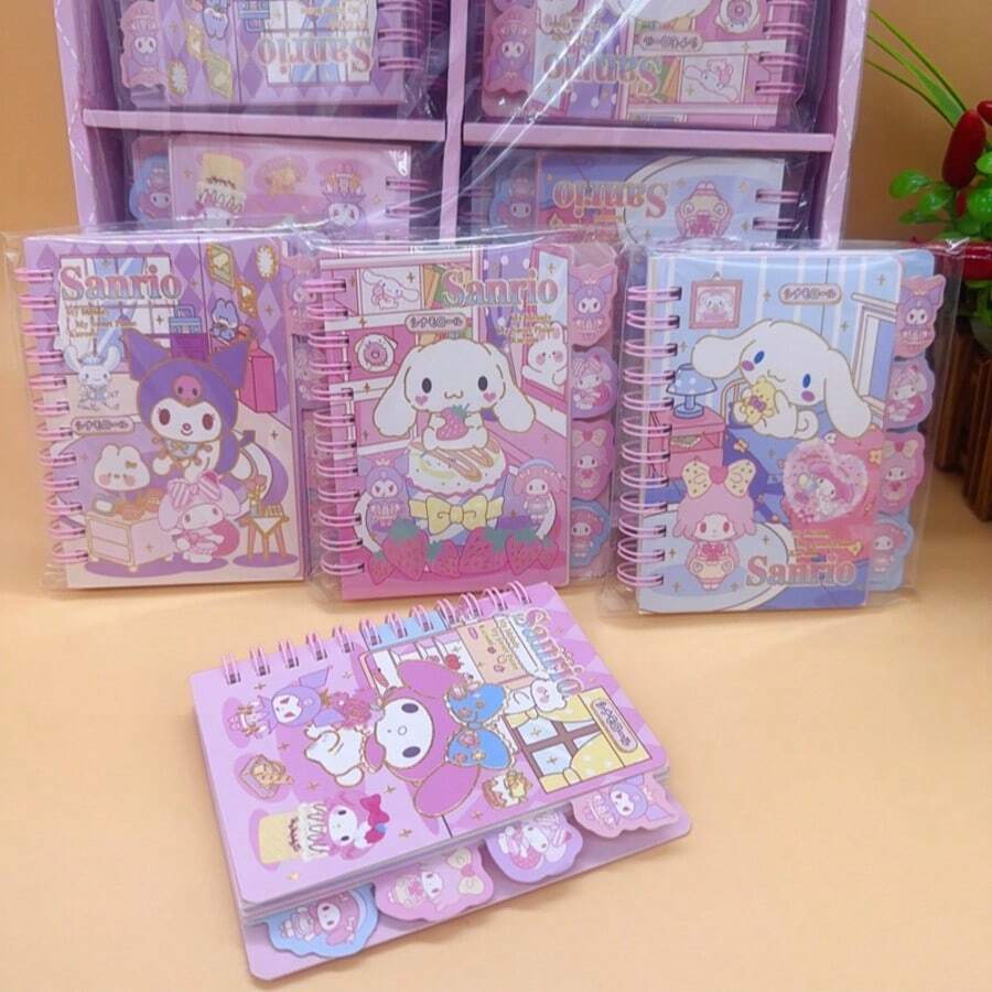 Sanrio 4pcs.Cute Cartoon Creative Styling A7 Coil Book Cute Fun Highly ...