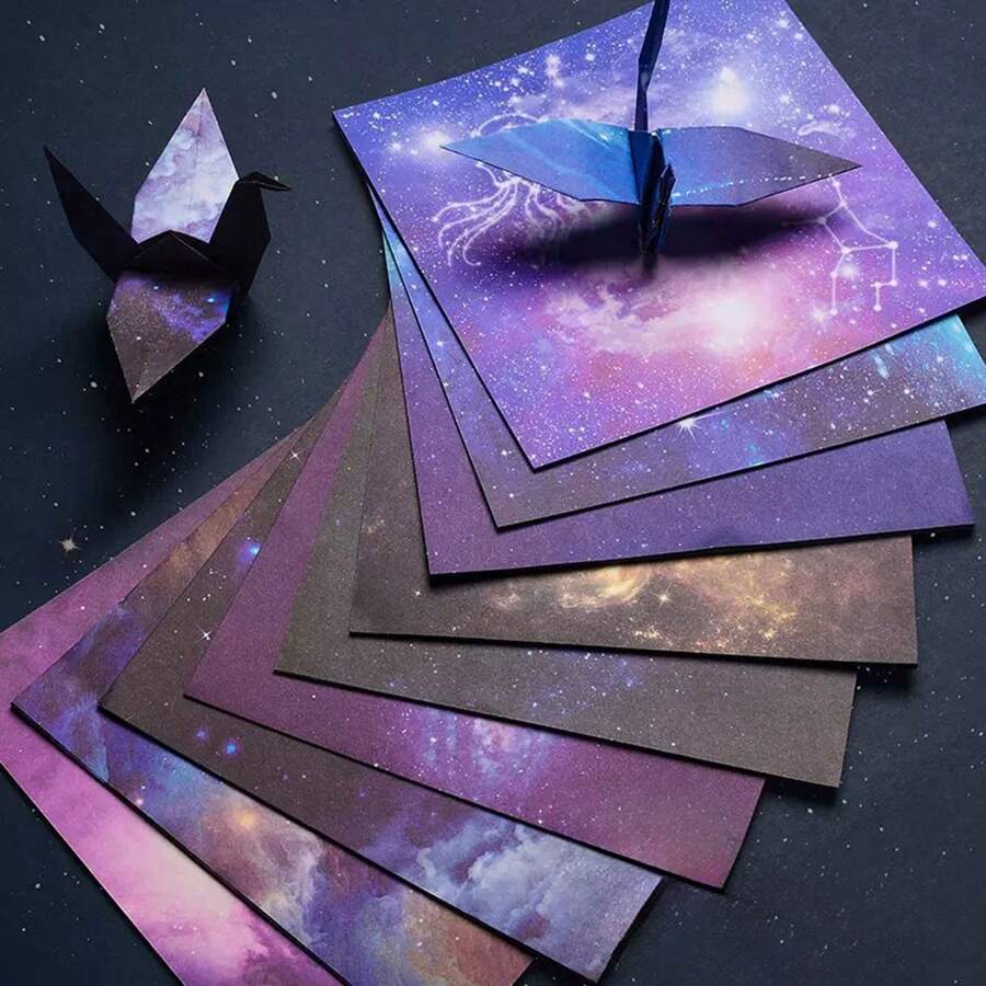 50pcs Double Sided Constellation Starry Sky Folding Night Sky Square ...
