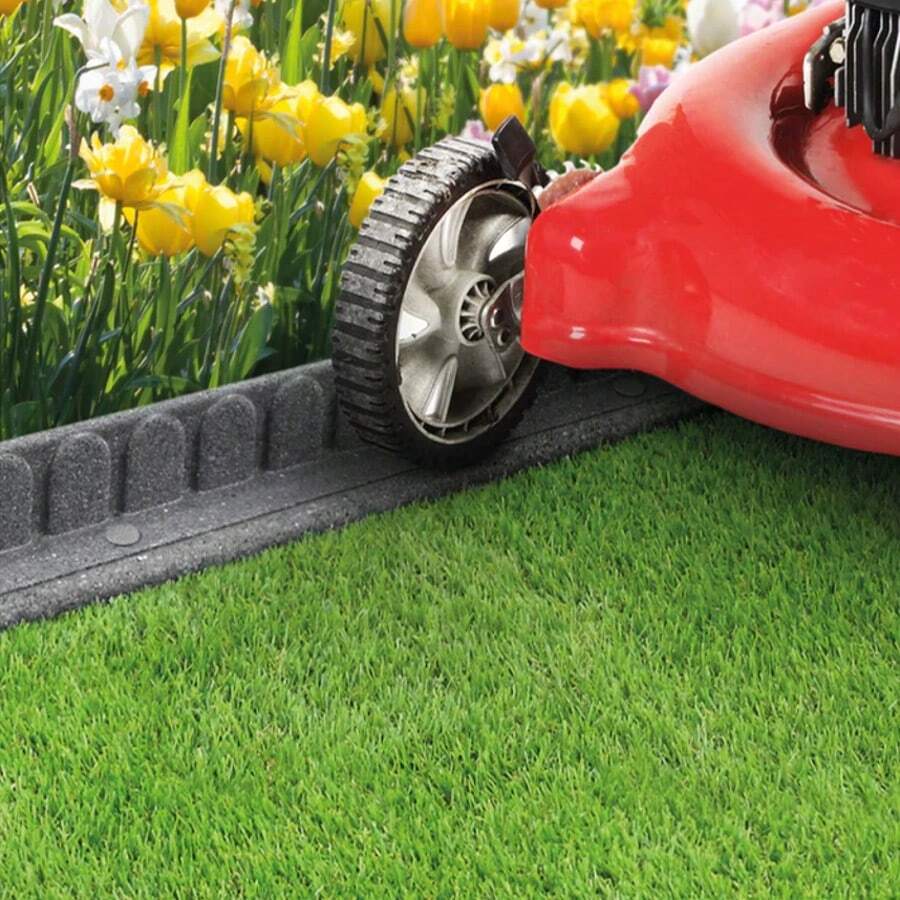 Lawnmover Garden Border 4-Ft Rubber Landscape Grass Lawn Mower Edging ...
