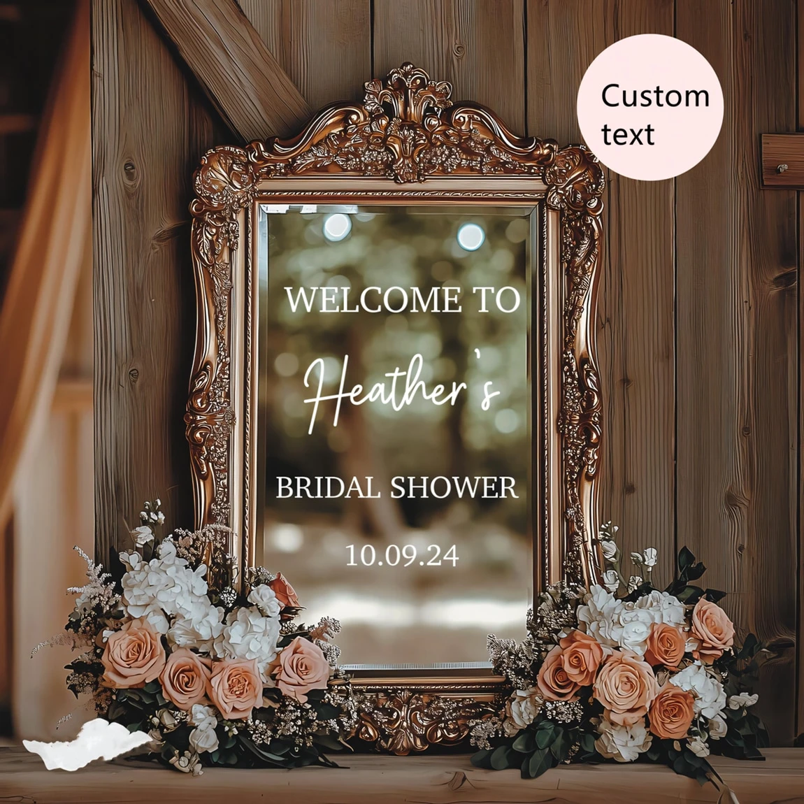 Bridal Shower Mirror Decal, Bridal Shower Welcome Sign, Wedding Decal ...