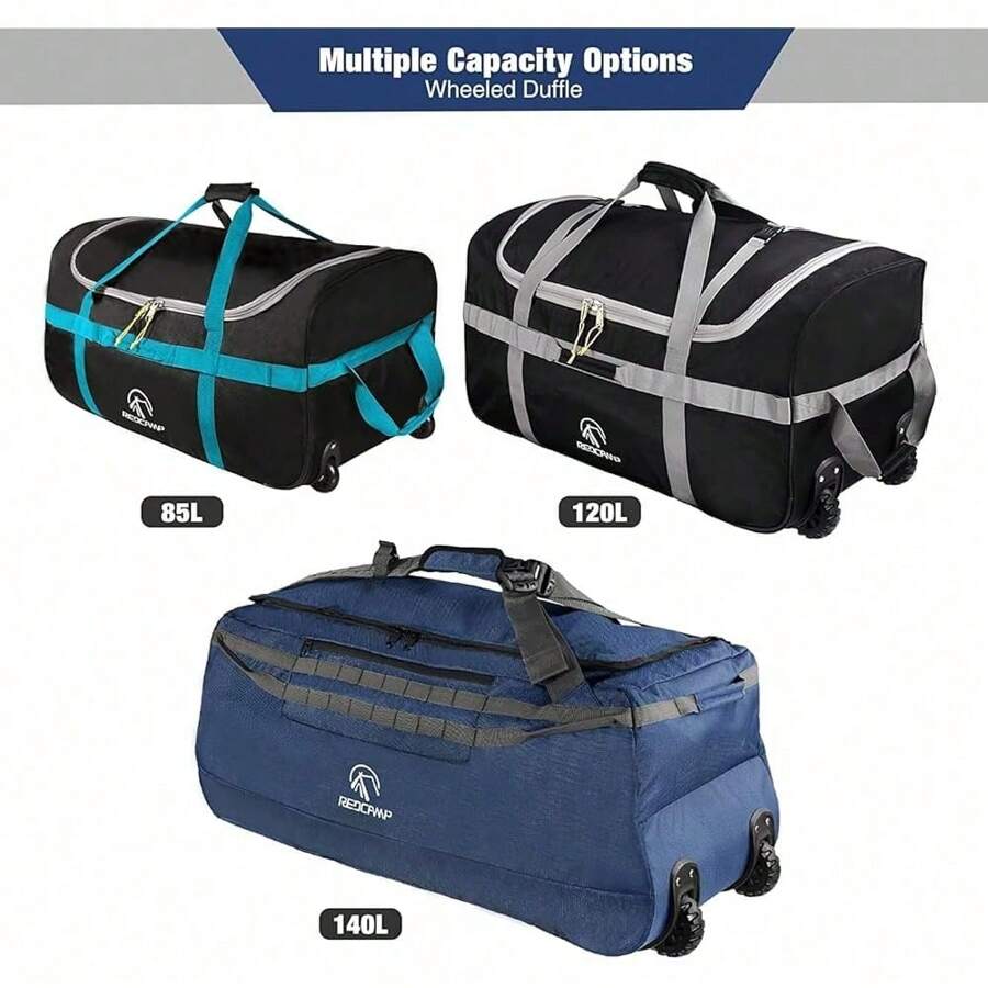 2025-New REAMP Foldable Duffle Bag Wheels Waterproof Extra Large Travel ...