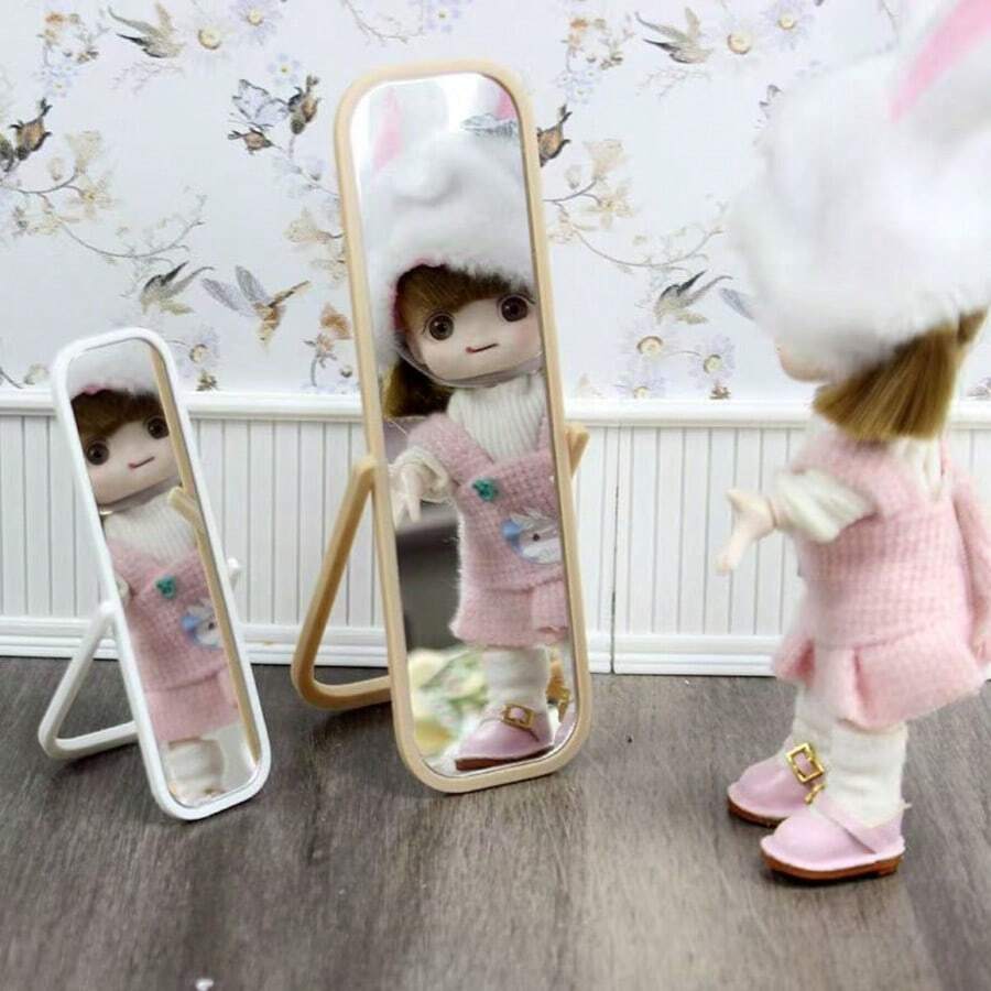 [Mirror Only] 1:12 Doll House Furniture Miniature Labubu Doll Full Body ...