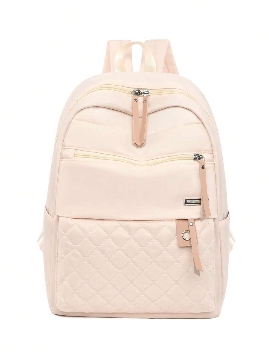 LECEY Women's Rhombus Embroidered Large Capacity Backpack, Suitable For ...