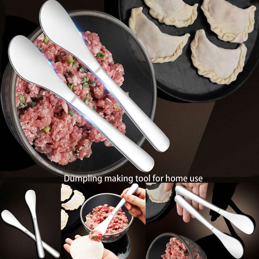 3pcs Stainless Steel Dumpling Scoop, Dumpling Filling Stick, Kitchen Tools For Dumpling, Wonton ...