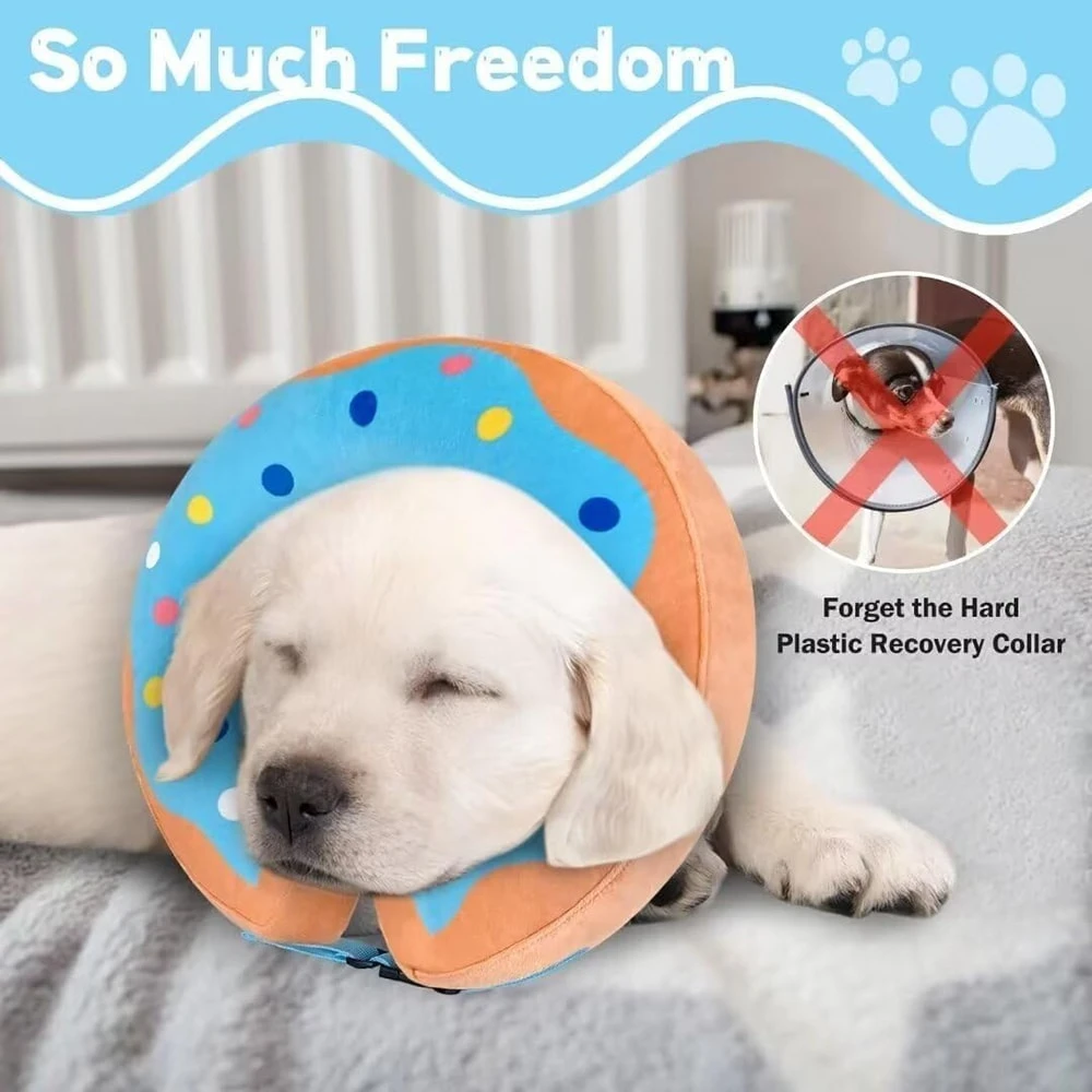 1 Piece Inflatable Dog Collar Dog Donut Cone Collar Soft Recovery Pet ...