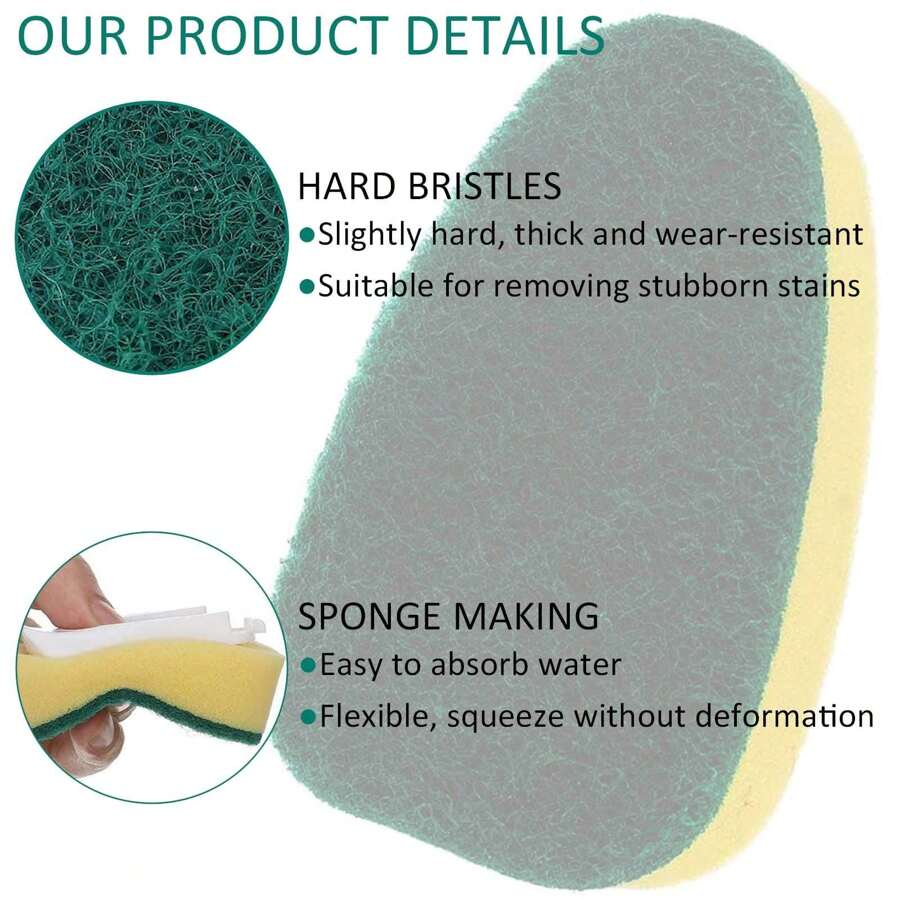 Multiple Replacement Sponge Head Sets, Dish Brushes, Soap Control ...